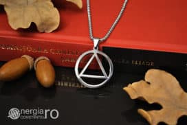 ⭐Pandantiv Triunghi în Cerc INOX - cod PND076 | ⭐EnergiaConştiinţei.ro